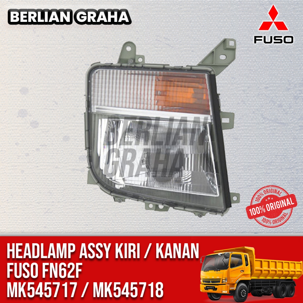 Jual Lampu Depan / Headlamp Kiri / Kanan Fuso FN62F Original Mitsubishi ...