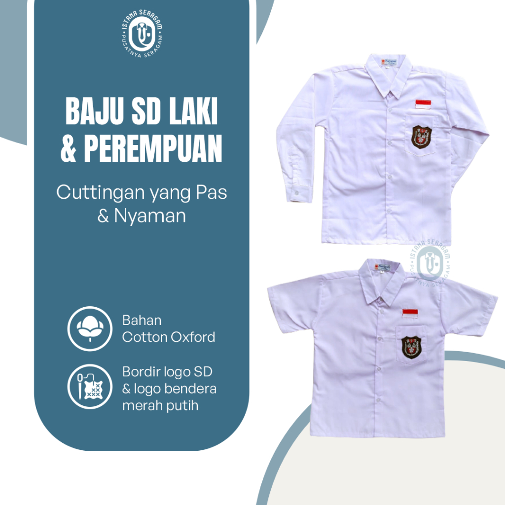 Jual Baju Pakaian Hem Atasan Seragam Sragam Merah Putih Lengan Tangan ...