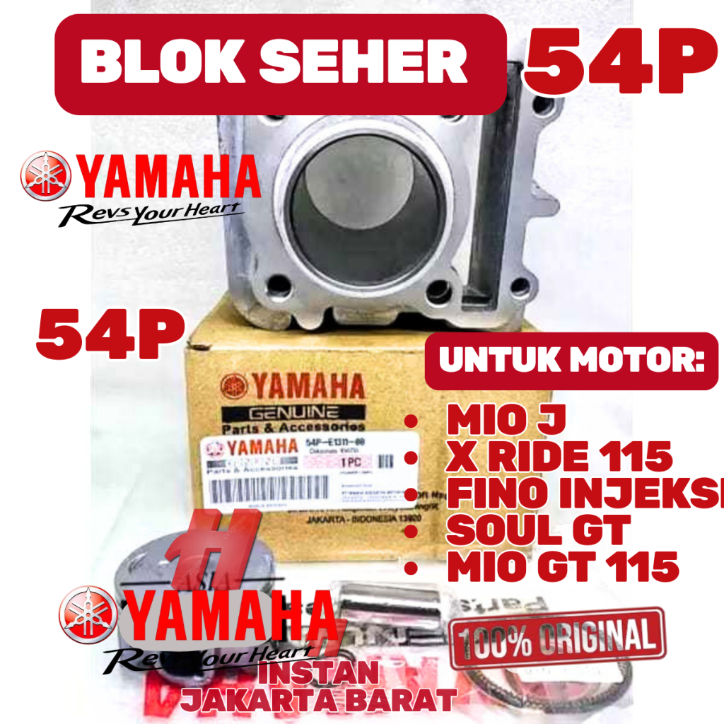 Jual ORIGINAL GRANSI BLOK SEHER PISTON KODE 54P MOTOR MIO J / X RIDE 115 / FINO INJEKSI / SOUL ...