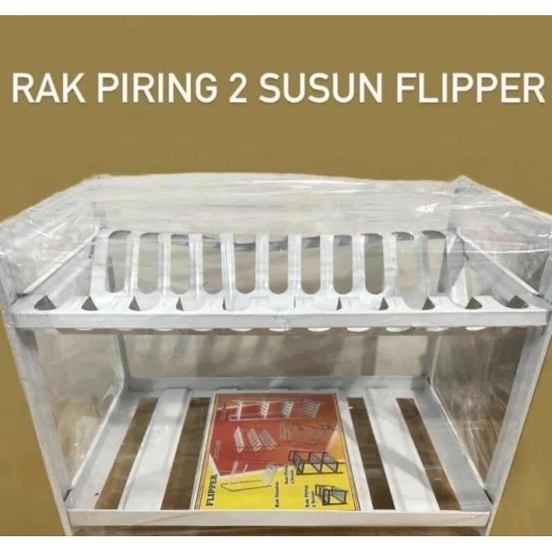 Jual rak piring besi fliper 2 susun tempat dapur piring flipper ...