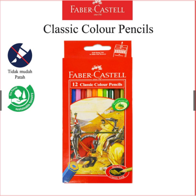 Jual Pensil Warna faber castle/ Classic Colour Pencils 12 pcs | Shopee ...