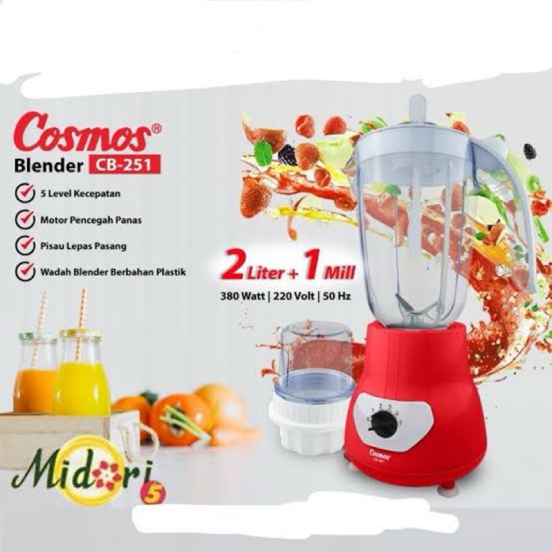 Jual BLENDER COSMOS CB 251 GELAS PLASTIK 2Liter | Shopee Indonesia