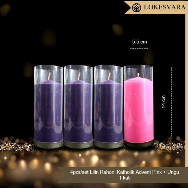 Jual Lilin Advent Rohani Ibadah Katolik Natal Pink + Ungu 1 Kati ...