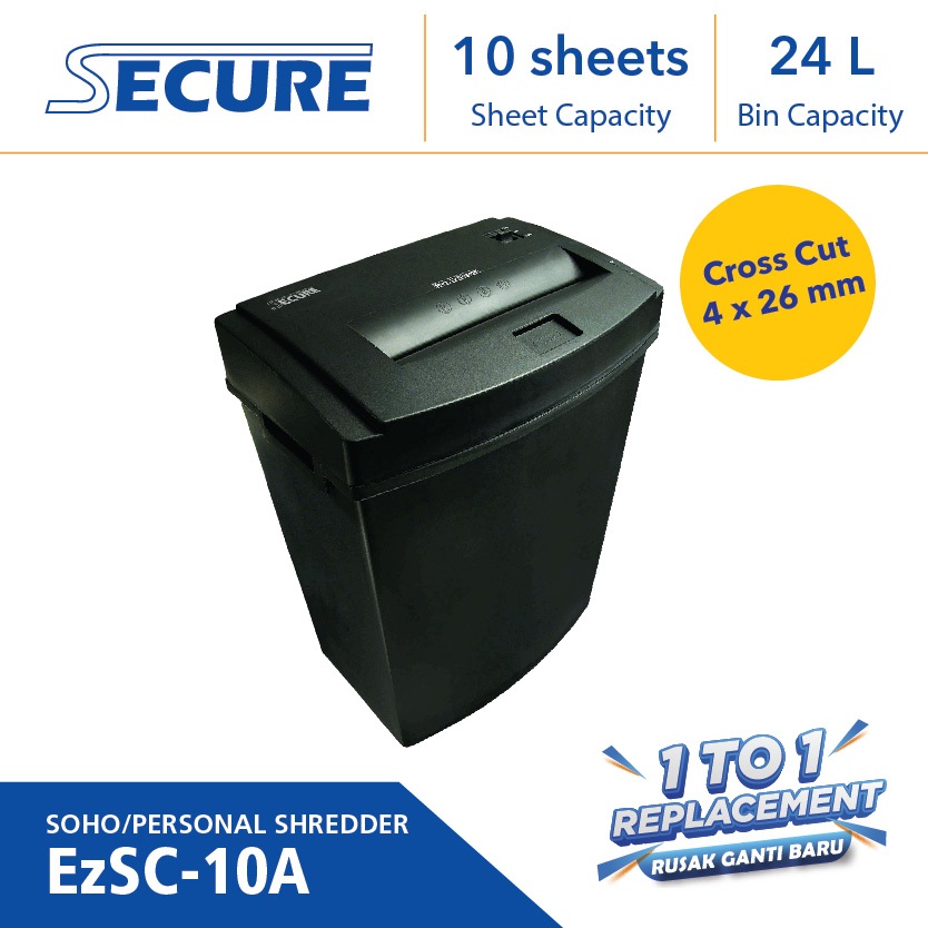 Jual SECURE Paper Shredder Mesin Penghancur Kertas - EzSC-10A | Shopee ...