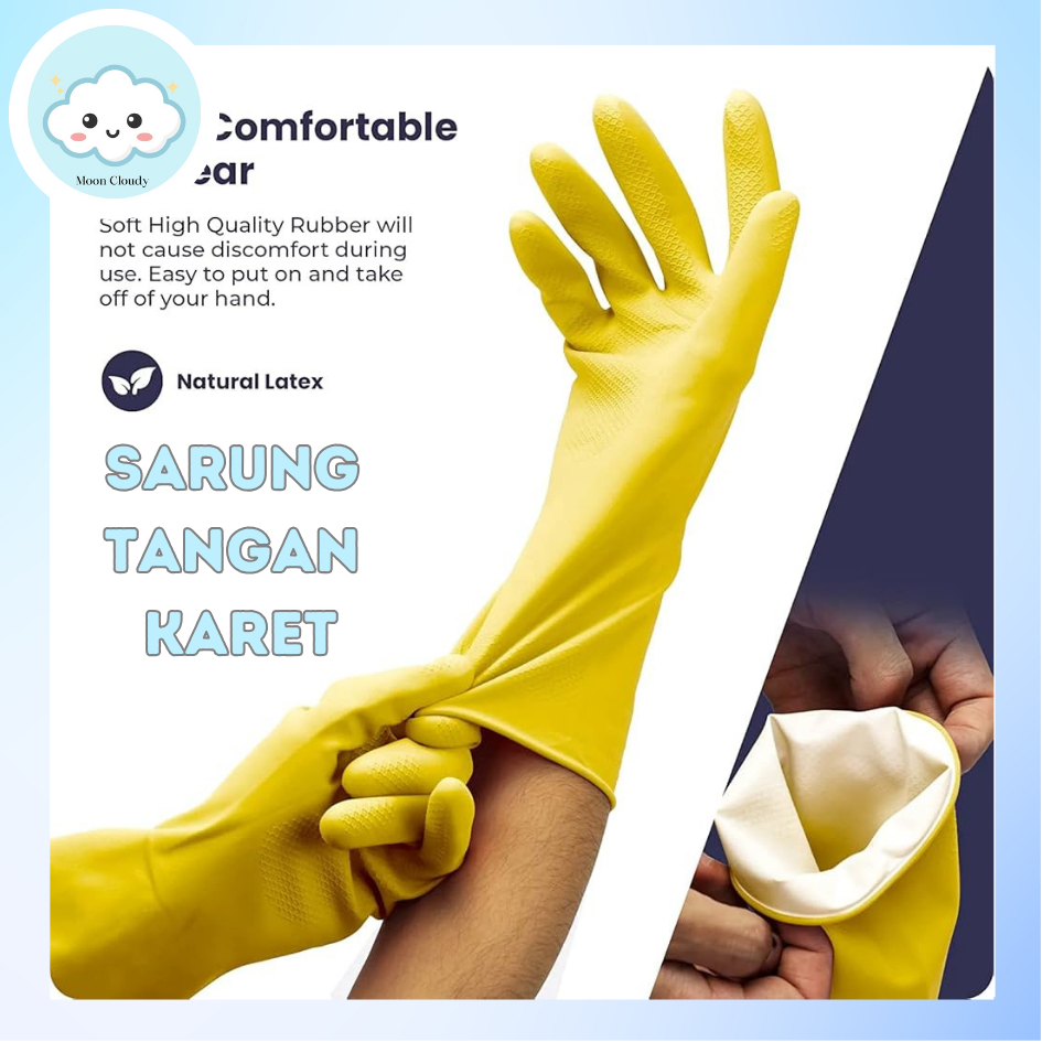 Jual Sarung Tangan Karet Cuci Piring Latex Dotted Anti Bakteri Sarung ...