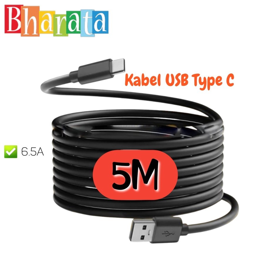 Jual Kabel Type-C 5M Cable USB A To Type C 5M Kable Power Charger CCTV ...
