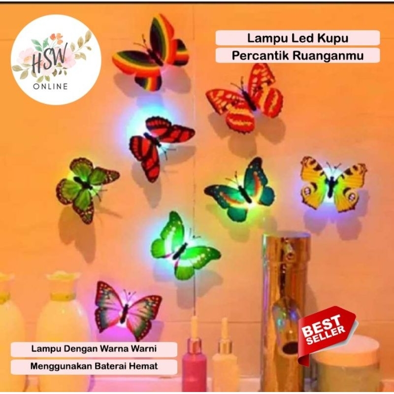 Jual Lampu LED Kupu Hiasan Kamar Tidur Unik Tempelan Dinding Dekorasi ...