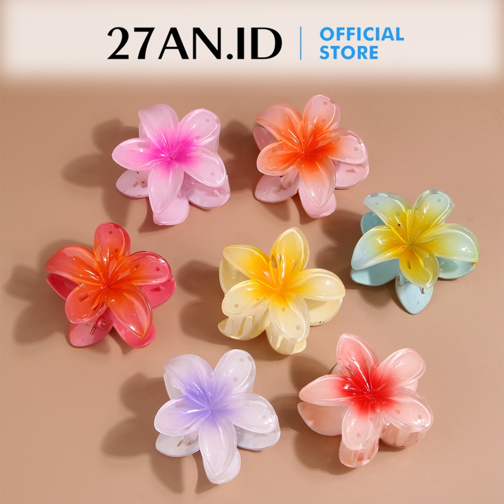 Jual ( 27AN.ID ) Jepit Rambut Model Bunga Kamboja Akrilik H652 Aksesoris Rambut Gaya Korea ...