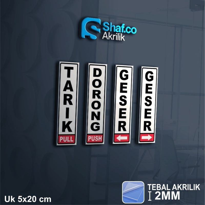 Jual AKRILIK SIGN BOARD TARIK // DORONG // GESER // ACRYLIC // RAMBU ...