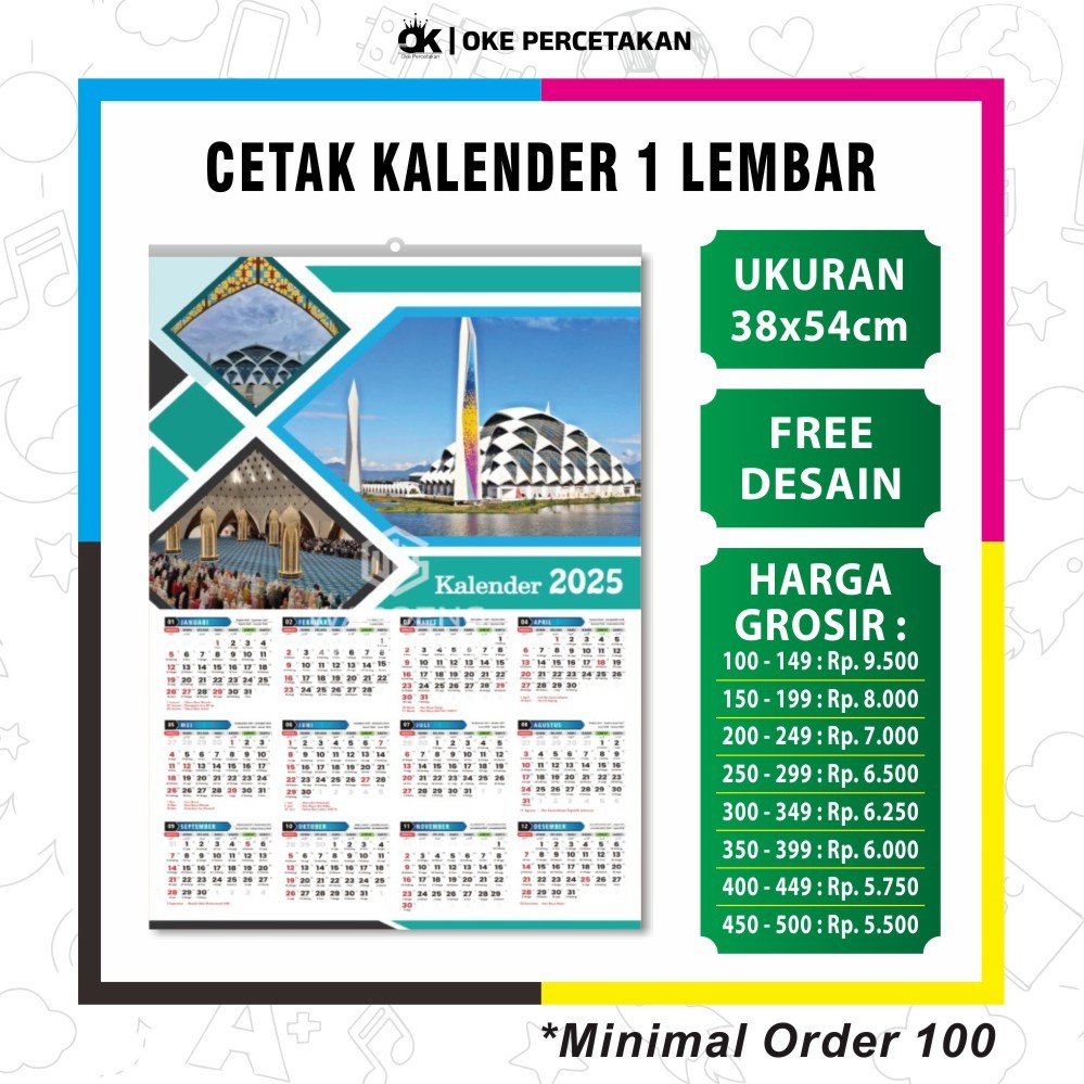 Jual [1 LEMBAR] | [FINISHING KLEM SENG] KALENDER DINDING CUSTOM 2025 ...