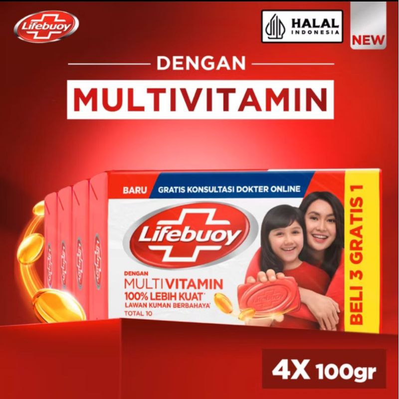 Jual sabun batang Lifebuoy merah 1pc isi 4 | Shopee Indonesia