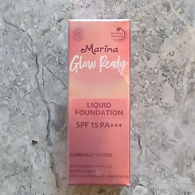 Jual Marina Glow Ready Liquid Foundation spf15 PA+++ 20gr | Shopee ...