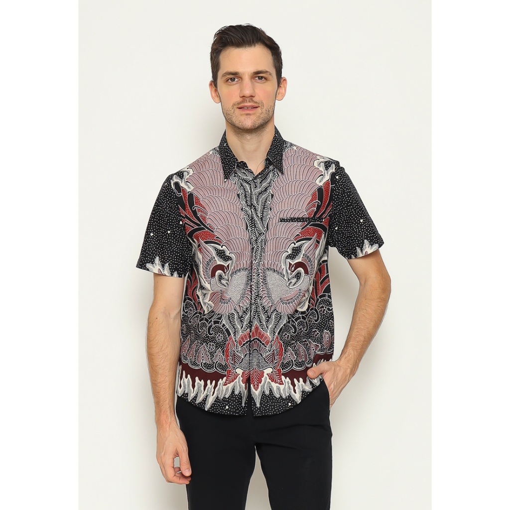 Jual Waskito Hem Batik Katun Premium Slimfit HB PR 46537 - Black (hitam ...