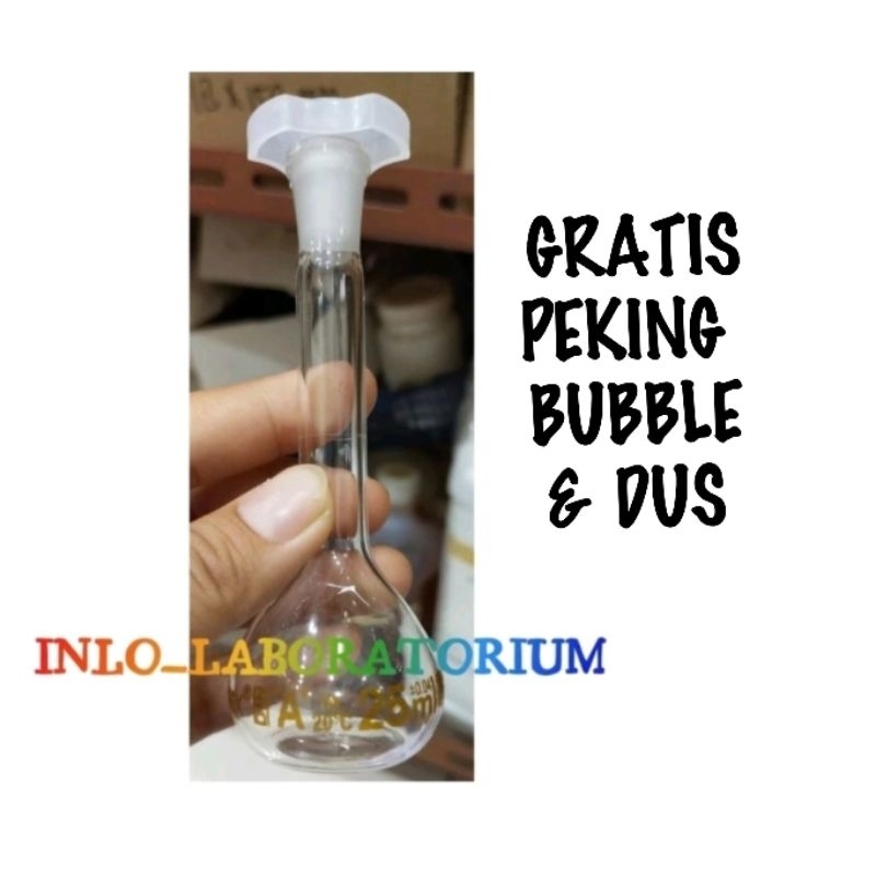 Jual Labu Ukur Pyrex 25 ml/Volumetric Flask/Labu Tentukur | Shopee ...
