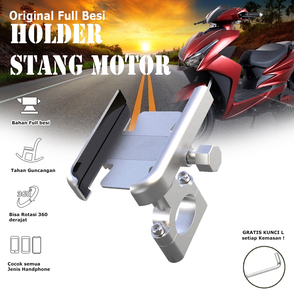 Jual SAEID - Holder HP Motor Stang Bahan Besi / Full Metal Body C2 Motorcycle Holder/Bahan besi ...