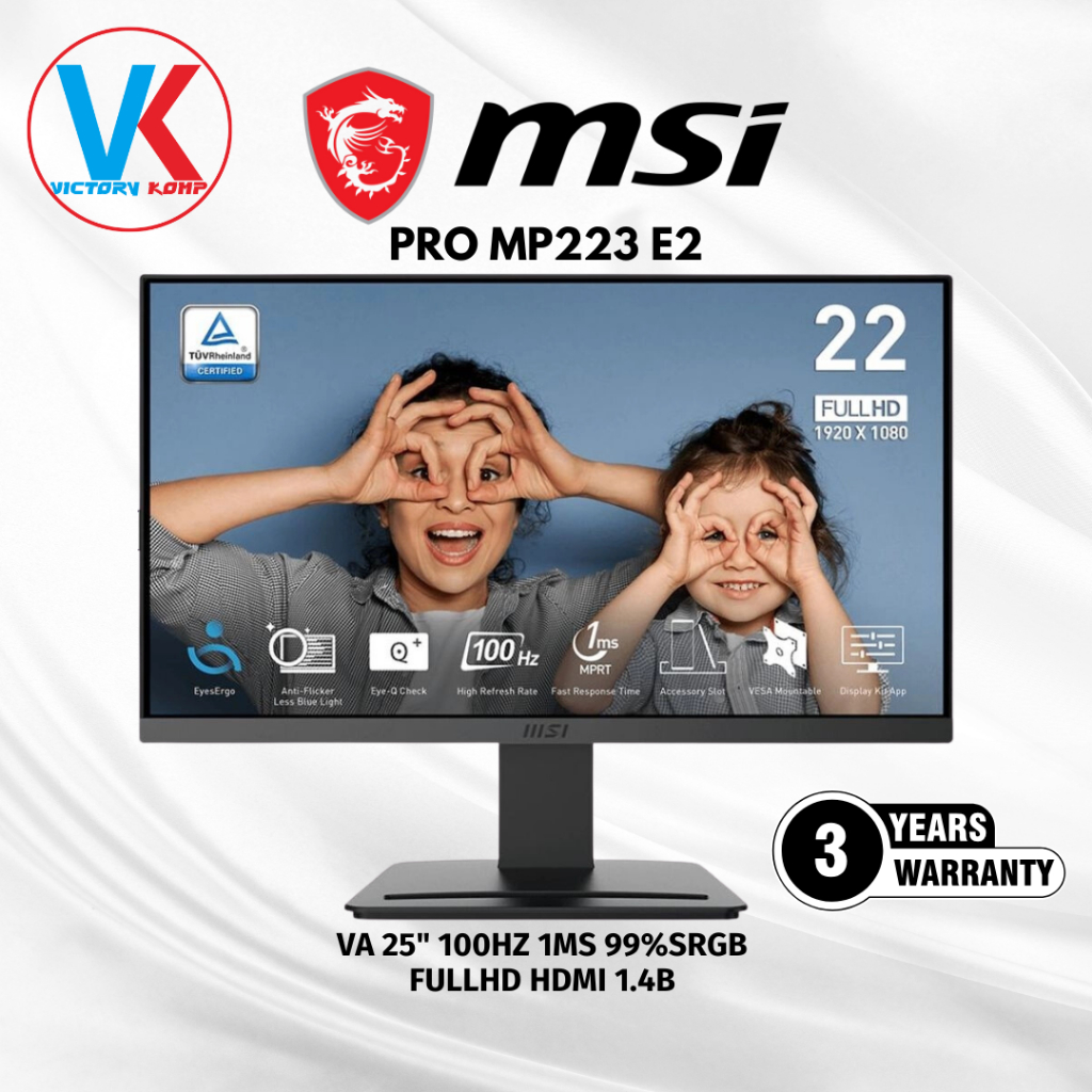 Jual Monitor MSI Pro MP223 E2 22 inch 100Hz 1ms 99% sRGB Full HD HDMI ...