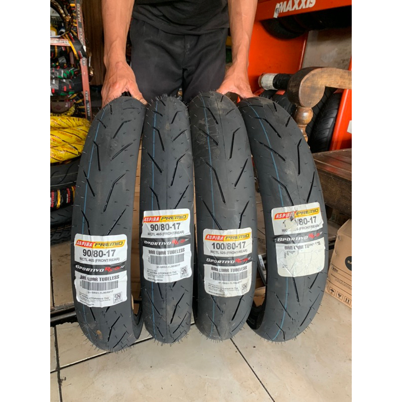 Jual ban aspira premio sportivo rs-01 soft compound 90/80-17, 100/80-17 tubeless 1ban | Shopee ...