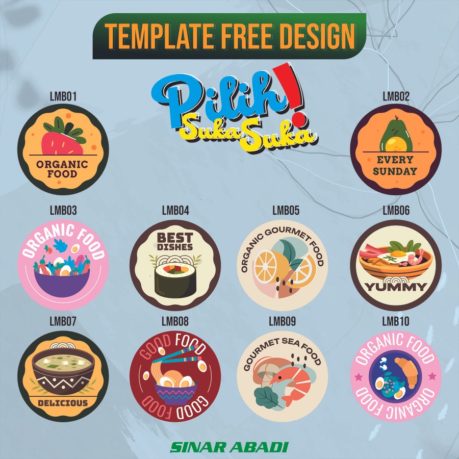 Jual CETAK STICKER LABEL KEMASAN MAKANAN BENTUK BULAT / CETAK STICKER ...