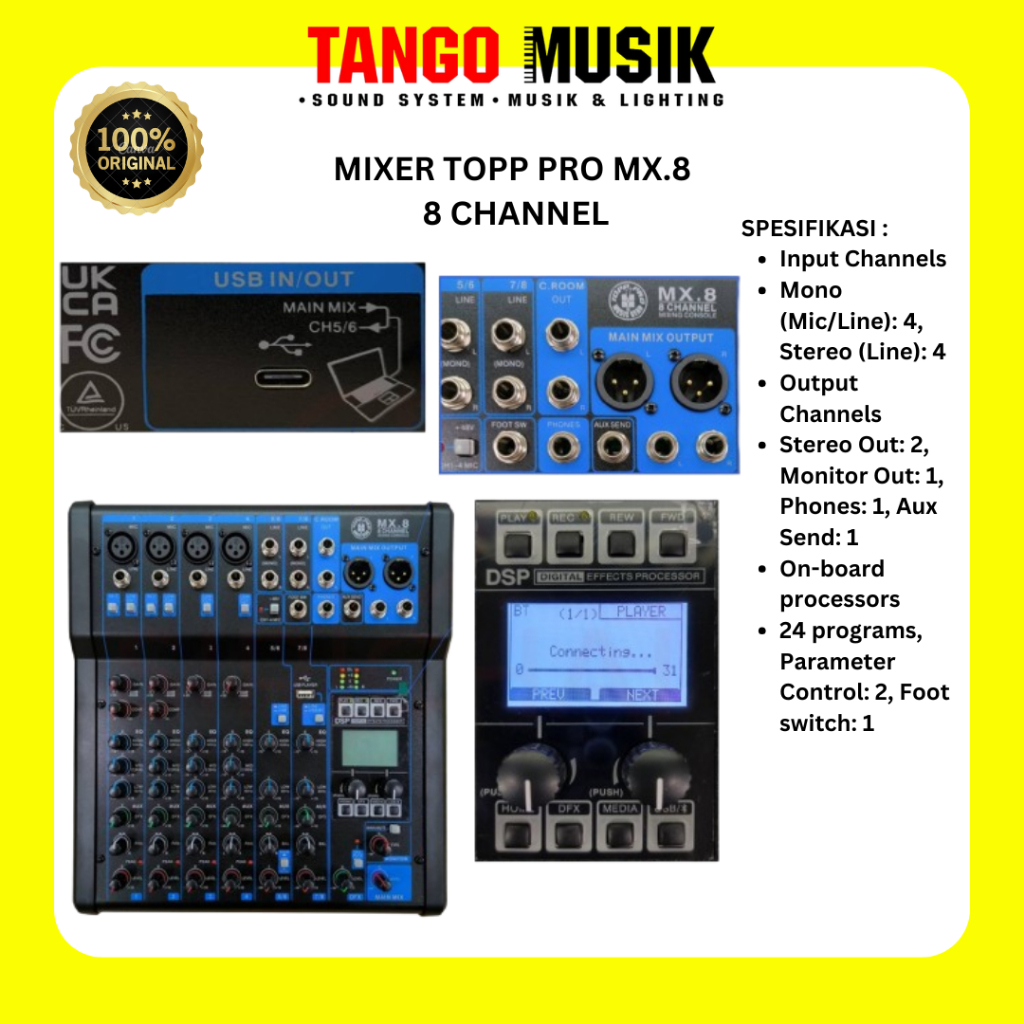Jual Mixer Topp Pro MX.8 8 Channel / Mixer Analog 8 Channel / MIXER ASHLEY SUPER M8PRO SUPER M8 ...