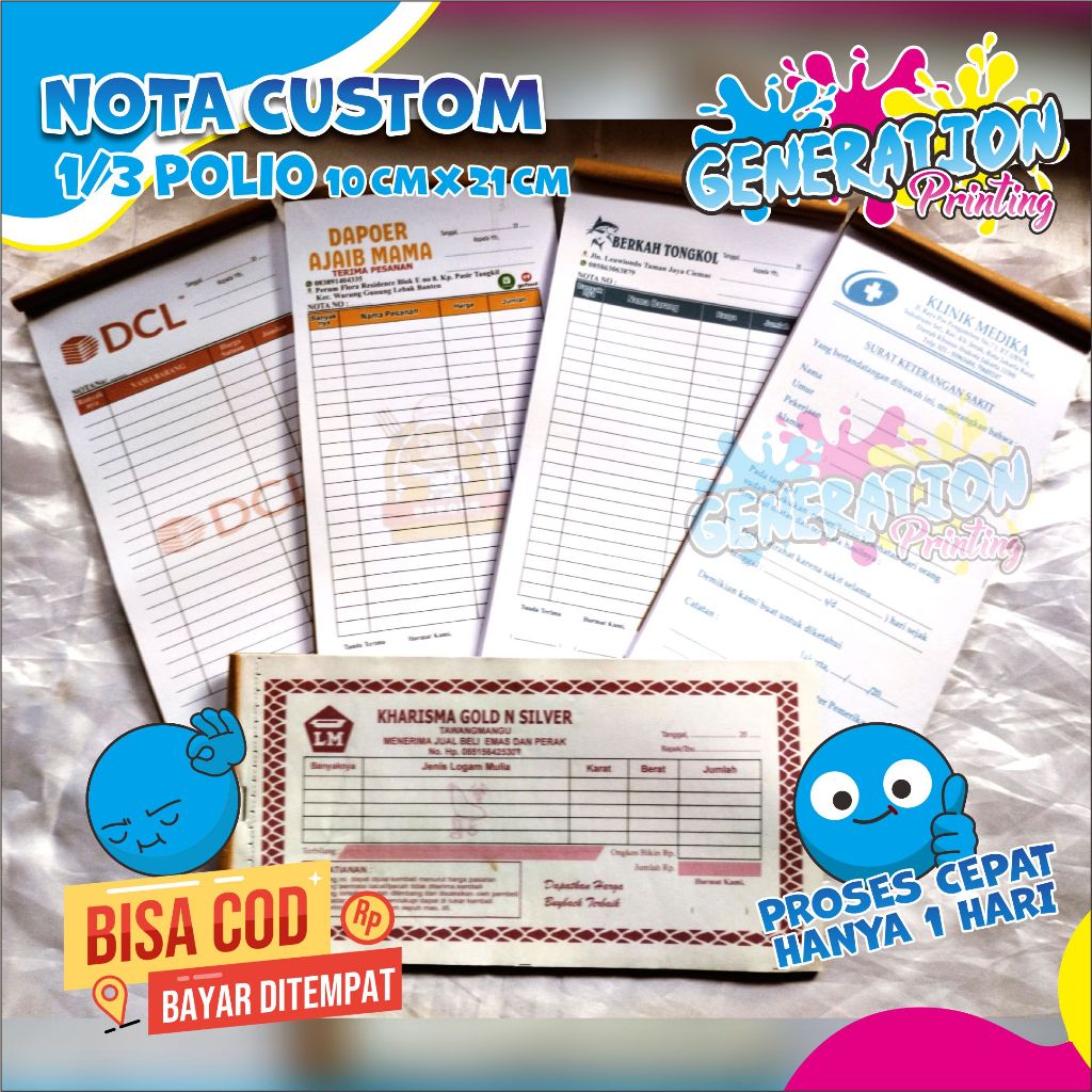 Jual NOTA BON CUSTOM NAMA SENDIRI 1/3 ISI 50 LEMBAR FREE DESAIN NAMA ...