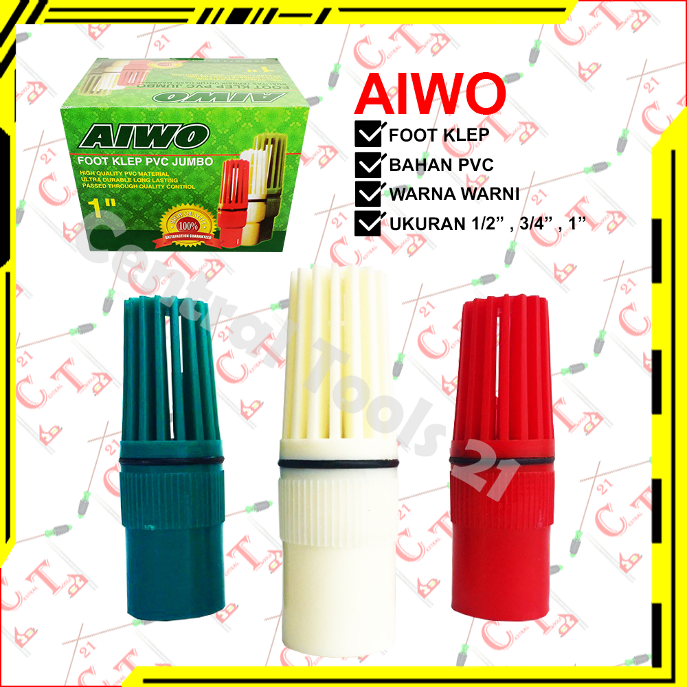 Jual Foot Klep Pvc Jumbo Aiwo 1/2" 3/4" 1" / Foot Klep Valve Saringan ...