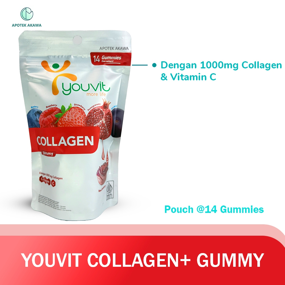 Jual YOUVIT COLLAGEN GUMMY 7 HARI POUCH @14 GUMMY / COLLAGEN, VITAMIN C ...