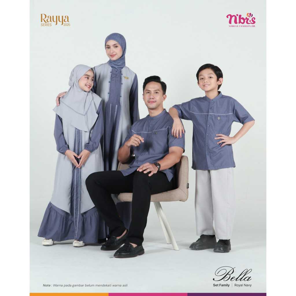 Jual rayya series bella royal navy // setelan keluarga // sarimbit nibras // rekomendasi baju ...