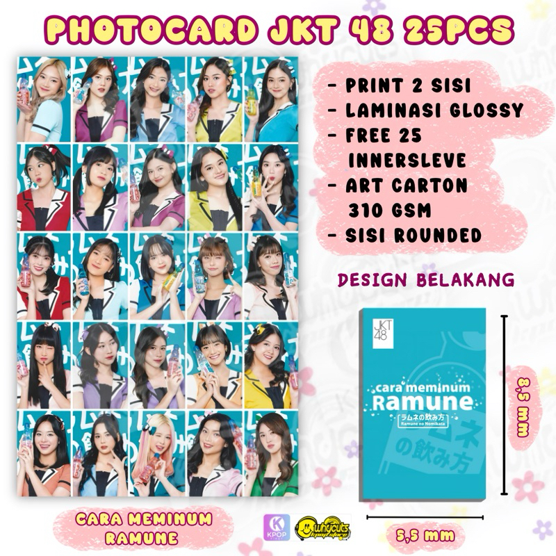 Jual PC Photocard Set JKT48 Cara Meminum Ramune Isi 25pcs Print 2 sisi laminasi glossy anti air ...