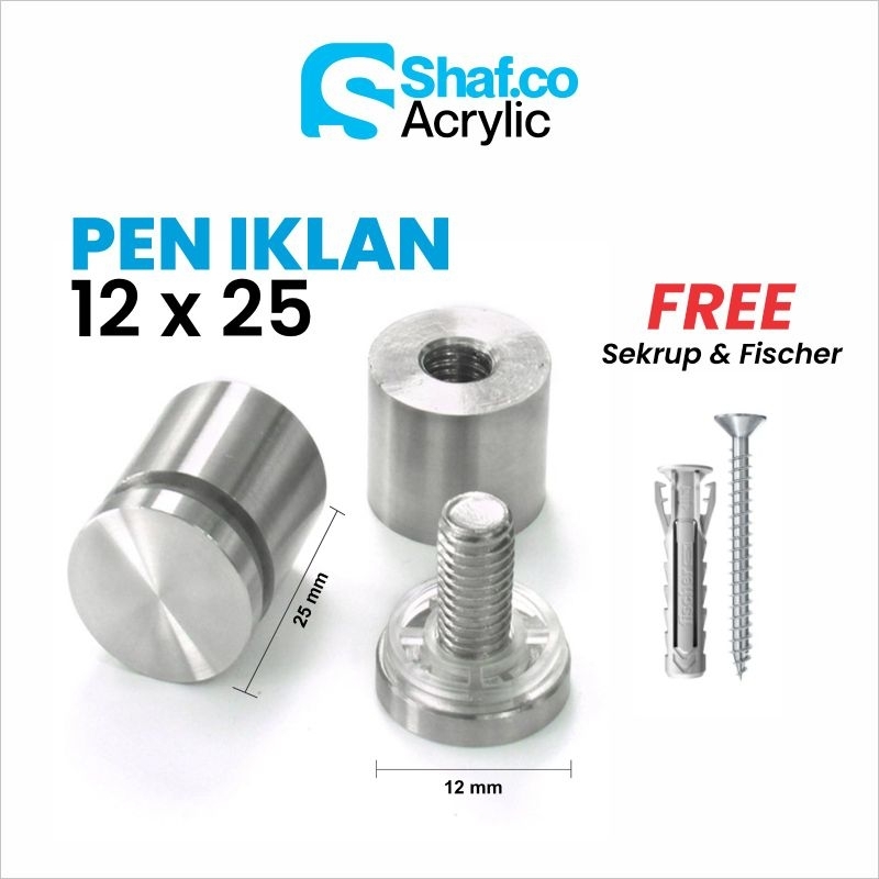 Jual PEN IKLAN STAINLEES 12MM // BAUT AKRILIK // SIGN BOARD | Shopee ...