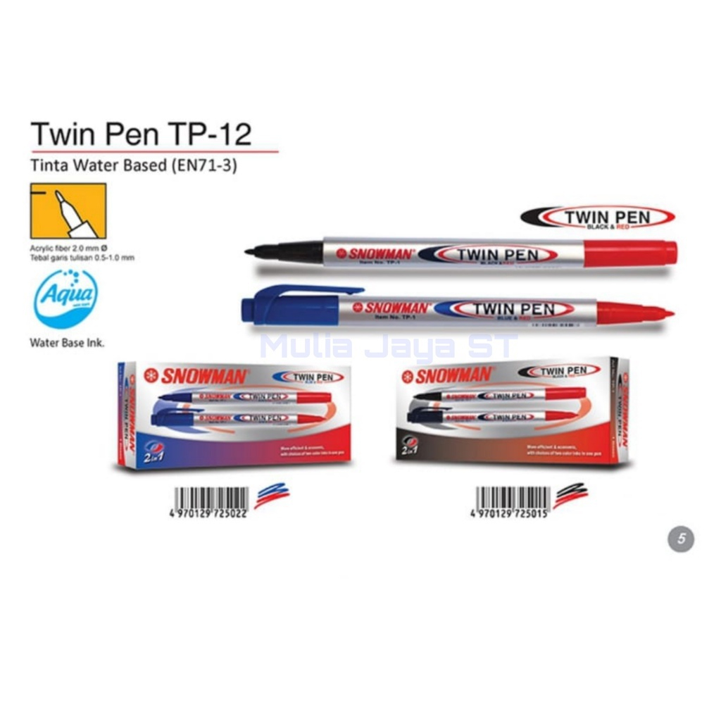 Jual Snowman Twin Pen TP-12 (Per Lusin) | Shopee Indonesia