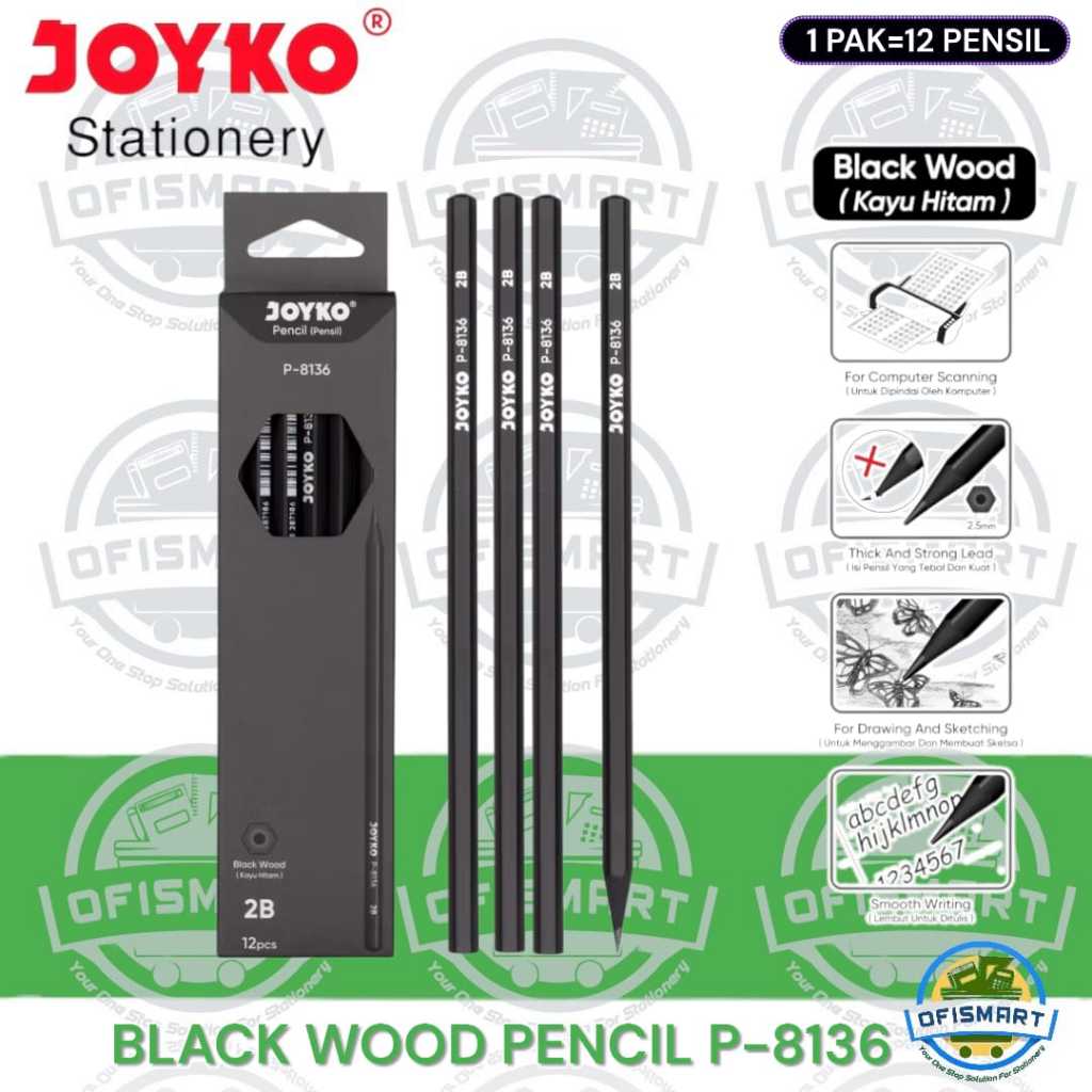 Jual Joyko Pensil 2B P-8136 | @1 Ktk= 12 Pencil | Shopee Indonesia