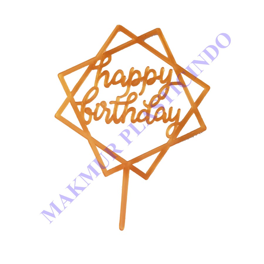 Jual CAKE TOPPER AKRILIK Cake Topper Happy Birthday Tusukan Kue Ulang Tahun Acrylic Happy ...