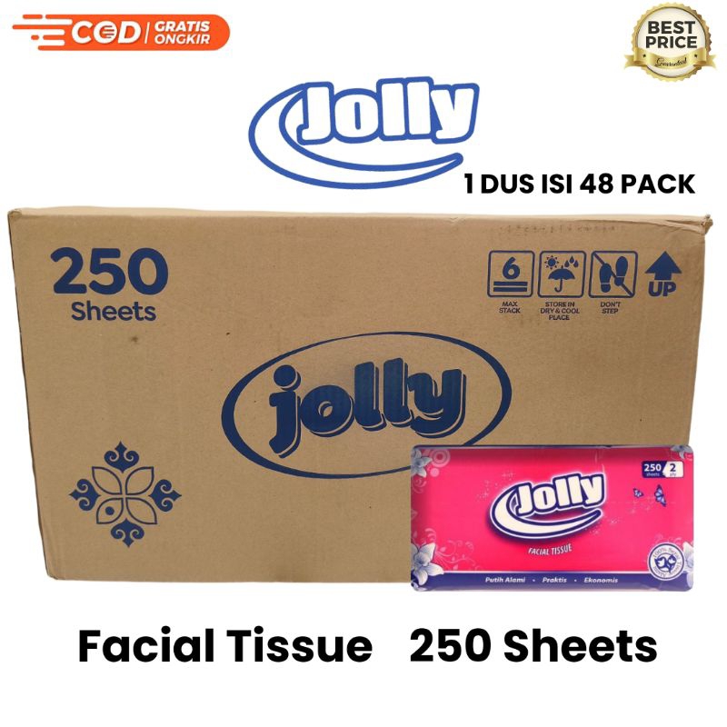 Jual [1 DUS] Tissue Jolly Facial Isi 250 Sheet / 2 Ply / 1 DUS ISI 48 ...
