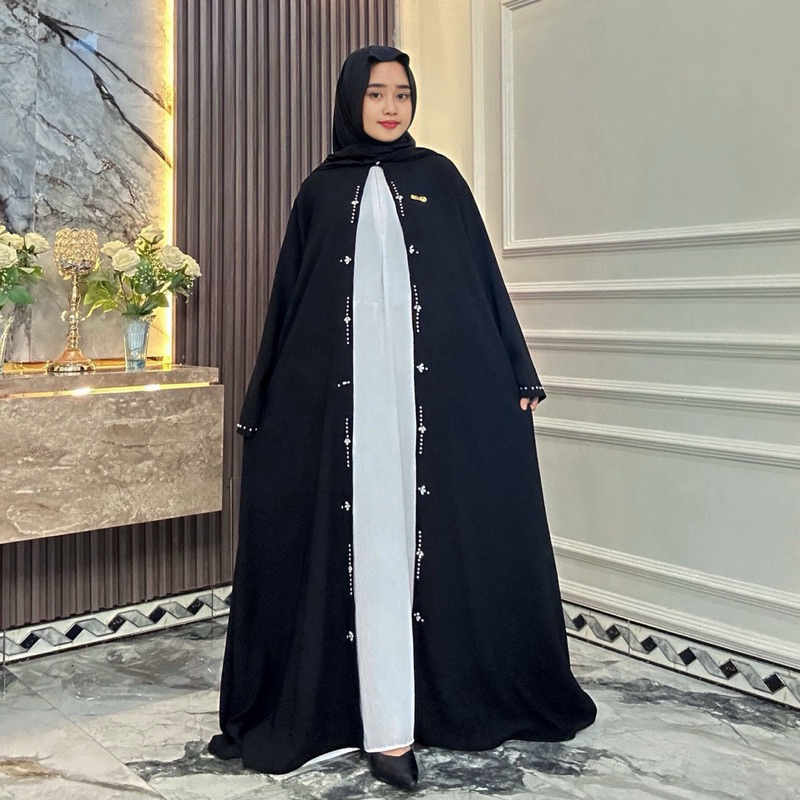 Jual Amora Dress - Gamis 2 in 1 Inner Dan Outer Bahan Crinkle Airflow ...