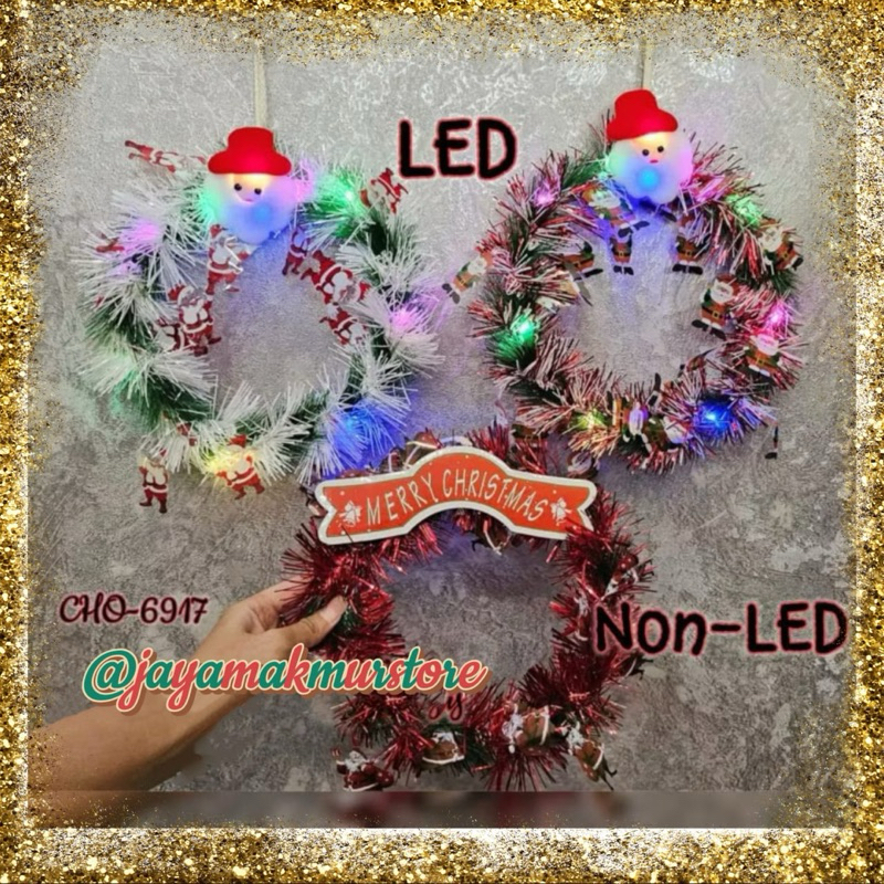 Jual KRANS NATAL SANTA CLAUS 25CM / KRANS NATAL LED DAN NON LED ...