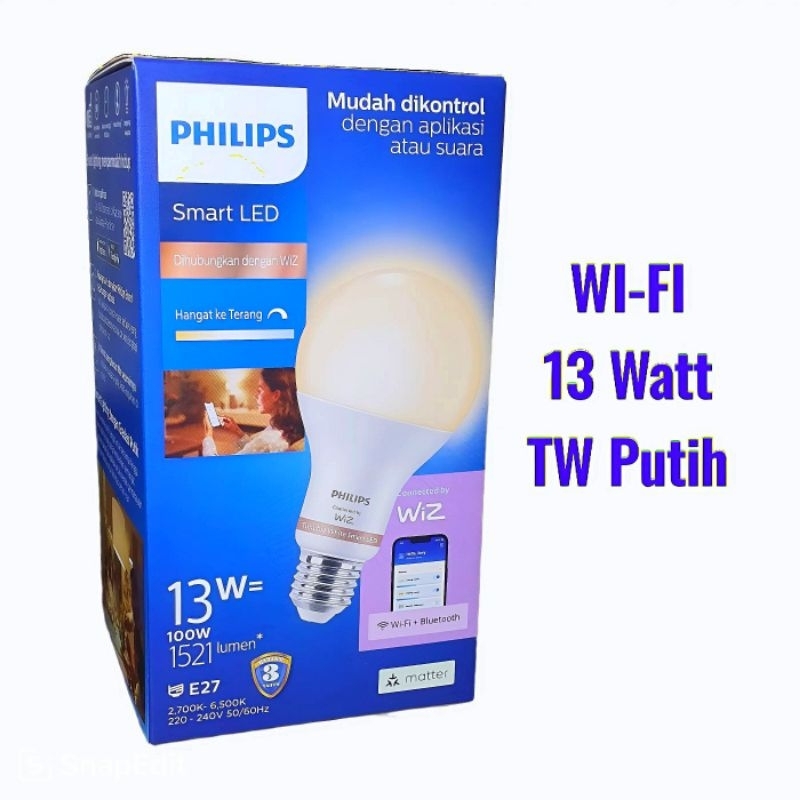 Jual Lampu Philips Smart WiFi LED 13W Bluetooth Tunable White | Shopee Indonesia