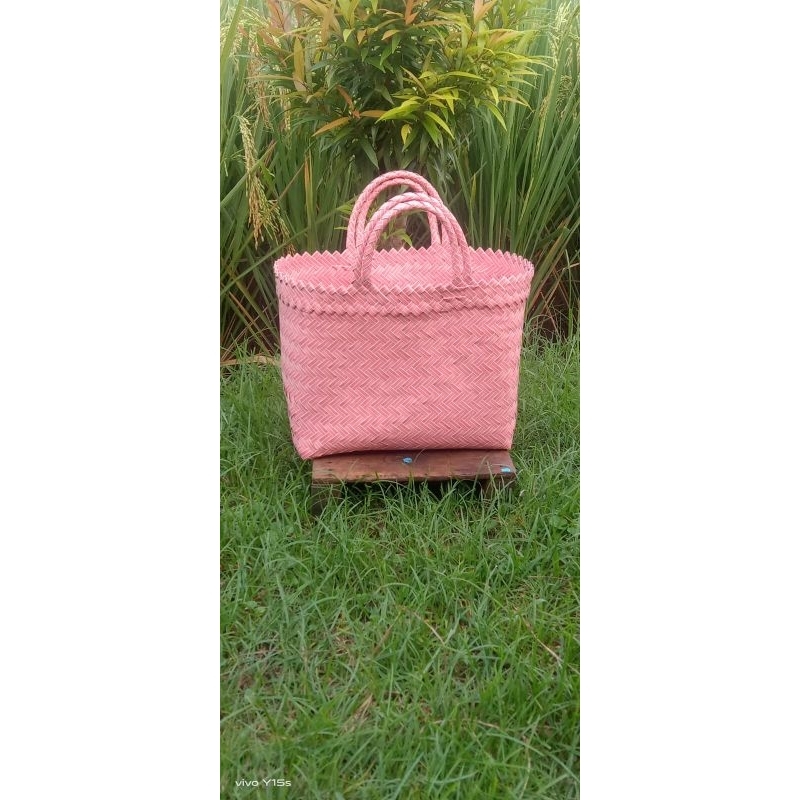 Jual paket 25 pac tas anyaman sedang polos / berkatan tanggung | Shopee ...