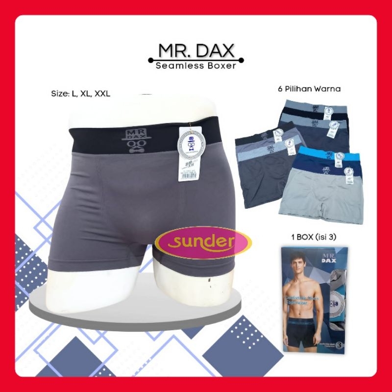 Jual ISI 3 Boxer Pria Mr Dax M L XL XXL Jumbo Celana Dalam Bokser Cd ...