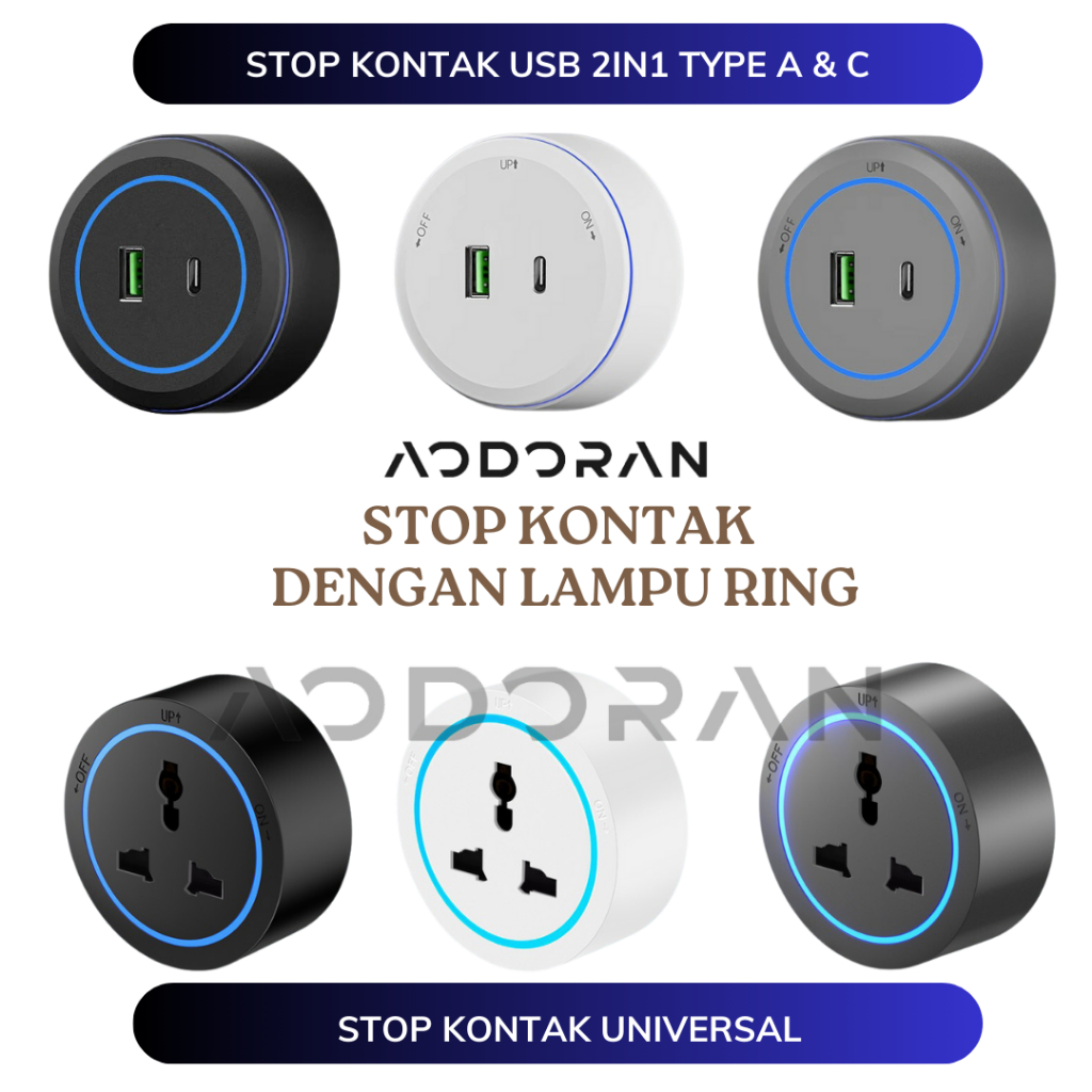 Jual AODORAN Universal Power Track Socket / Movable Socket With LED ...