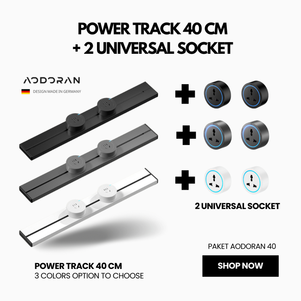 Jual Paket AODORAN Power Track (Track + Socket) panjang 40cm / Movable ...