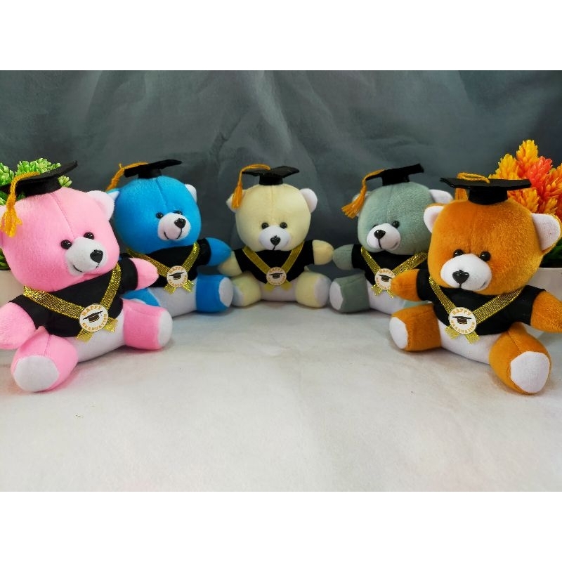 Jual boneka bruang 15cm logo happy graduation buket/teddy wisuda ...