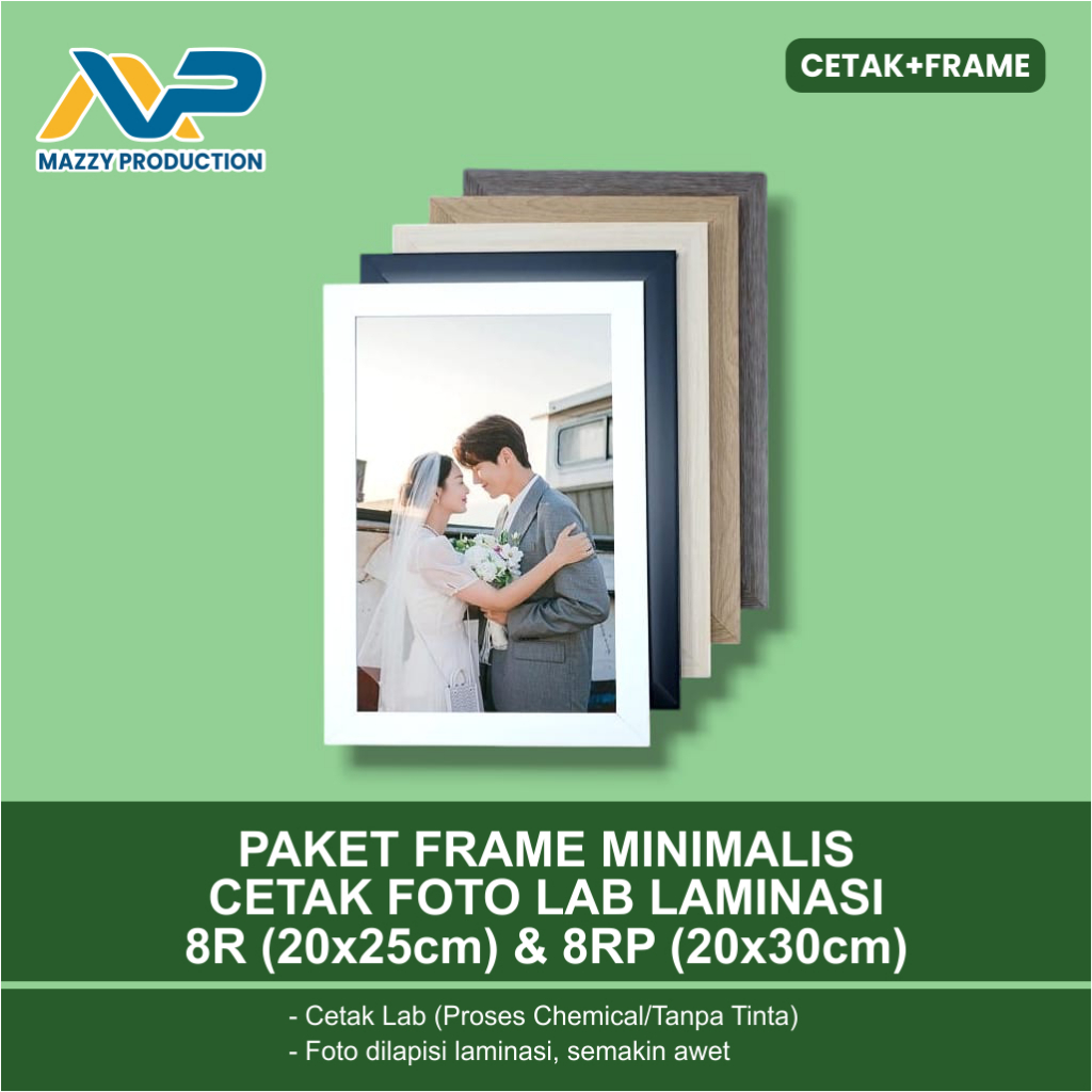 Jual Paket Cetak 8R & 8RP Frame Foto Minimalis Pakai Kaca | Shopee ...