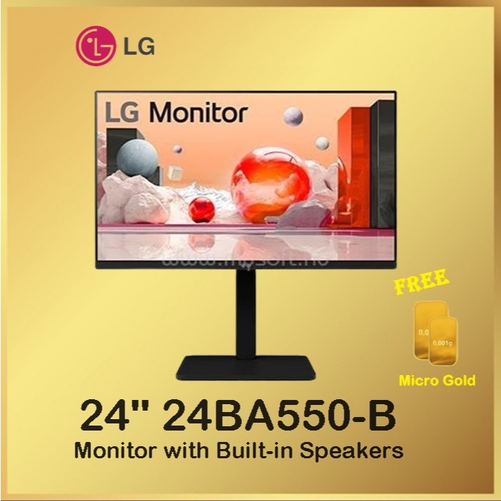 Jual Monitor LG 24BA550-B 23.8" FHD IPS 100Hz Monitor Built-in Speaker ...