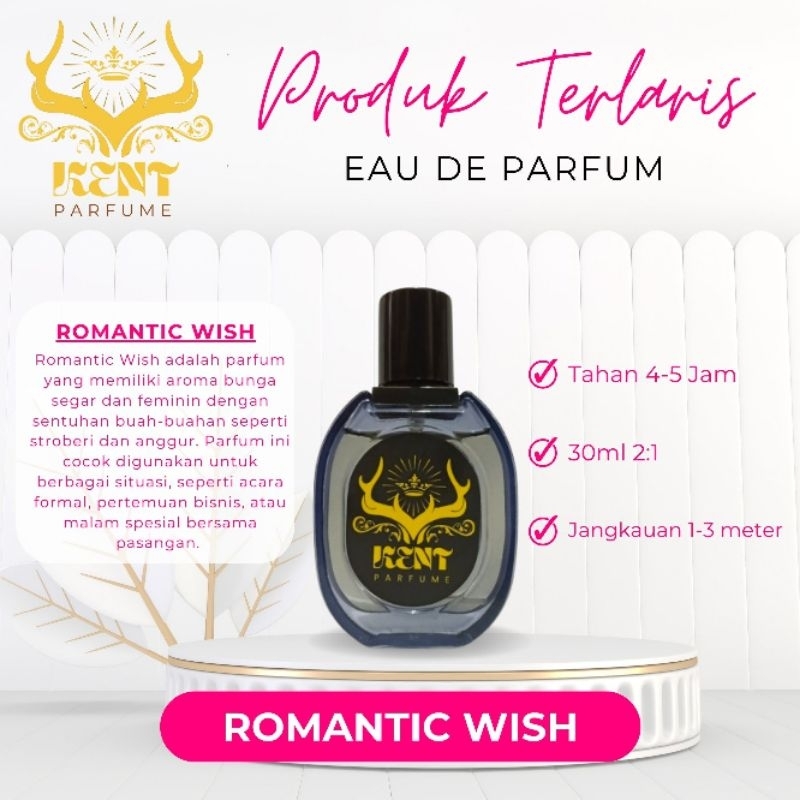 Jual KENT PARFUME parfum pria dan wanita ROMANTIC WISH eau de parfume ...