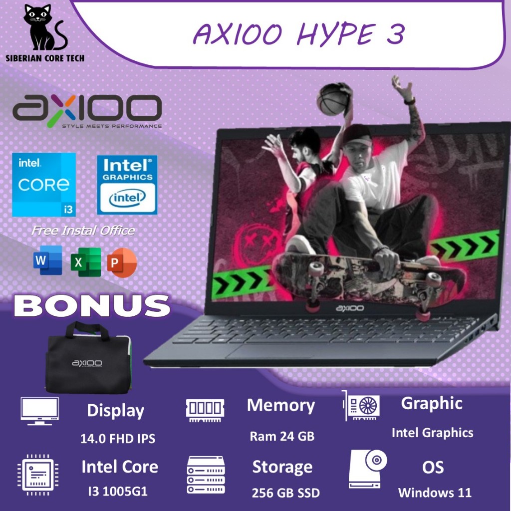Jual AXIOO HYPE 3 G11 I3 1125G4 24GB 256SSD W11 14.0FHD IPS HDMI BLU | Shopee Indonesia