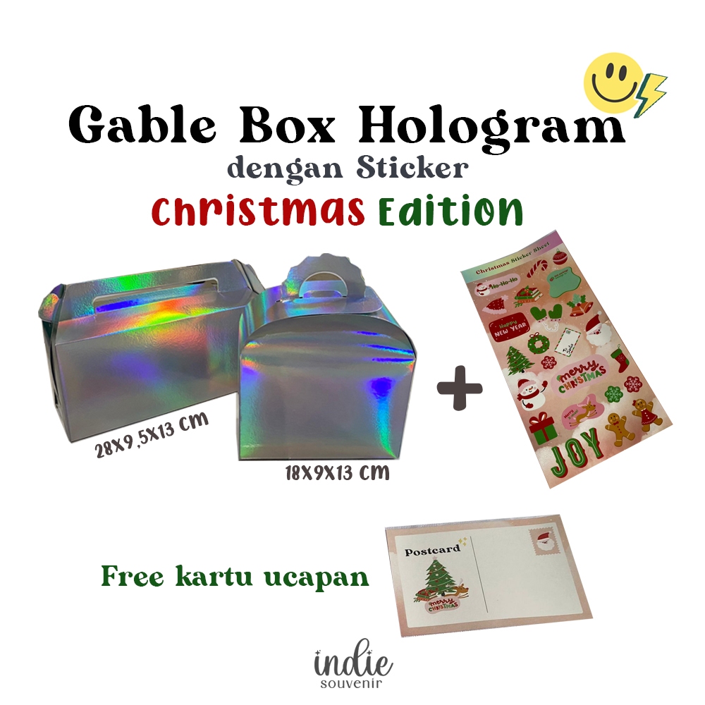 Jual Gable Box Hologram Kotak Kado Bungkus Kado Aesthetic Spesial ...