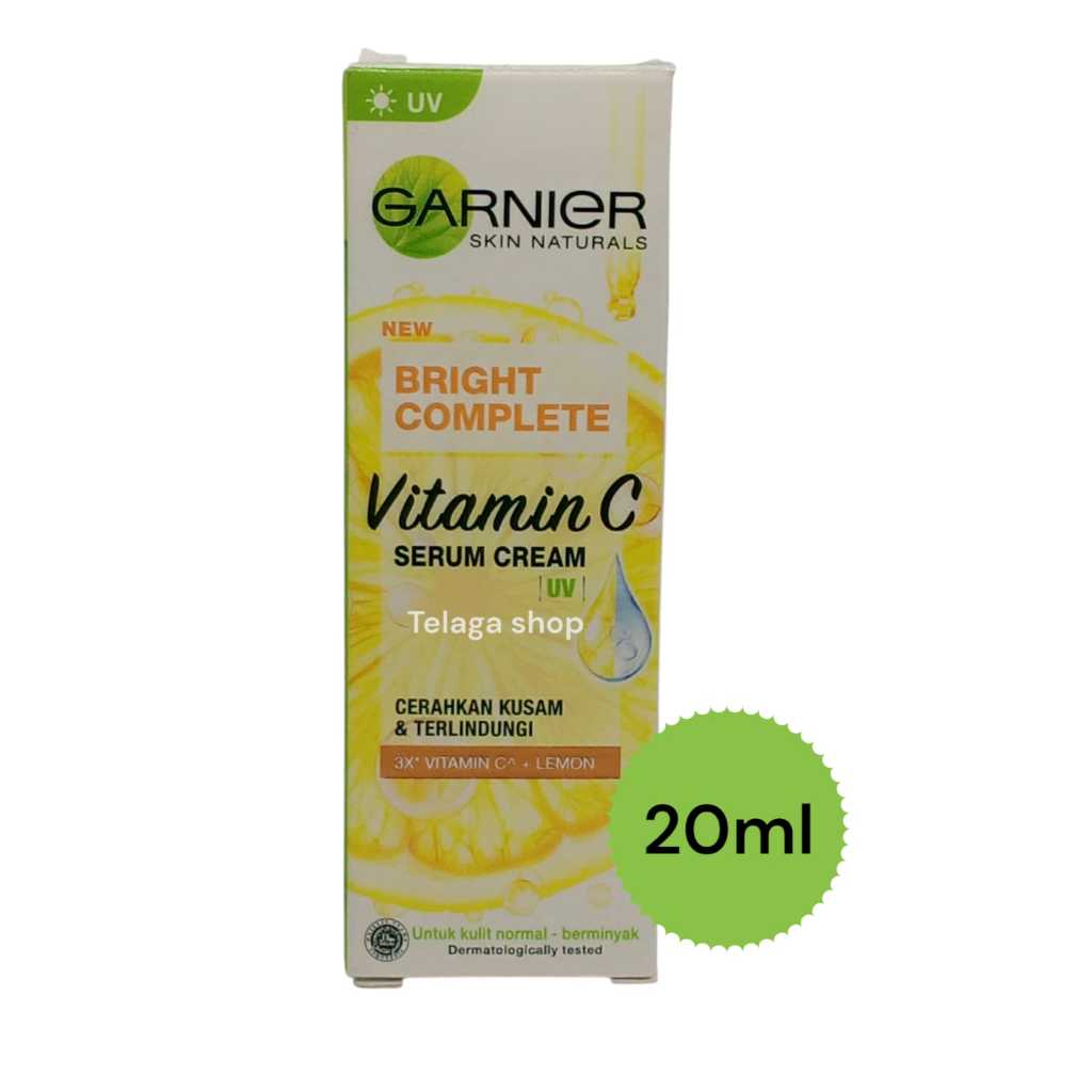 Jual Garnier Bright Complete Vitamin C Serum Cream UV 20ml Kemasan Lama | Shopee Indonesia