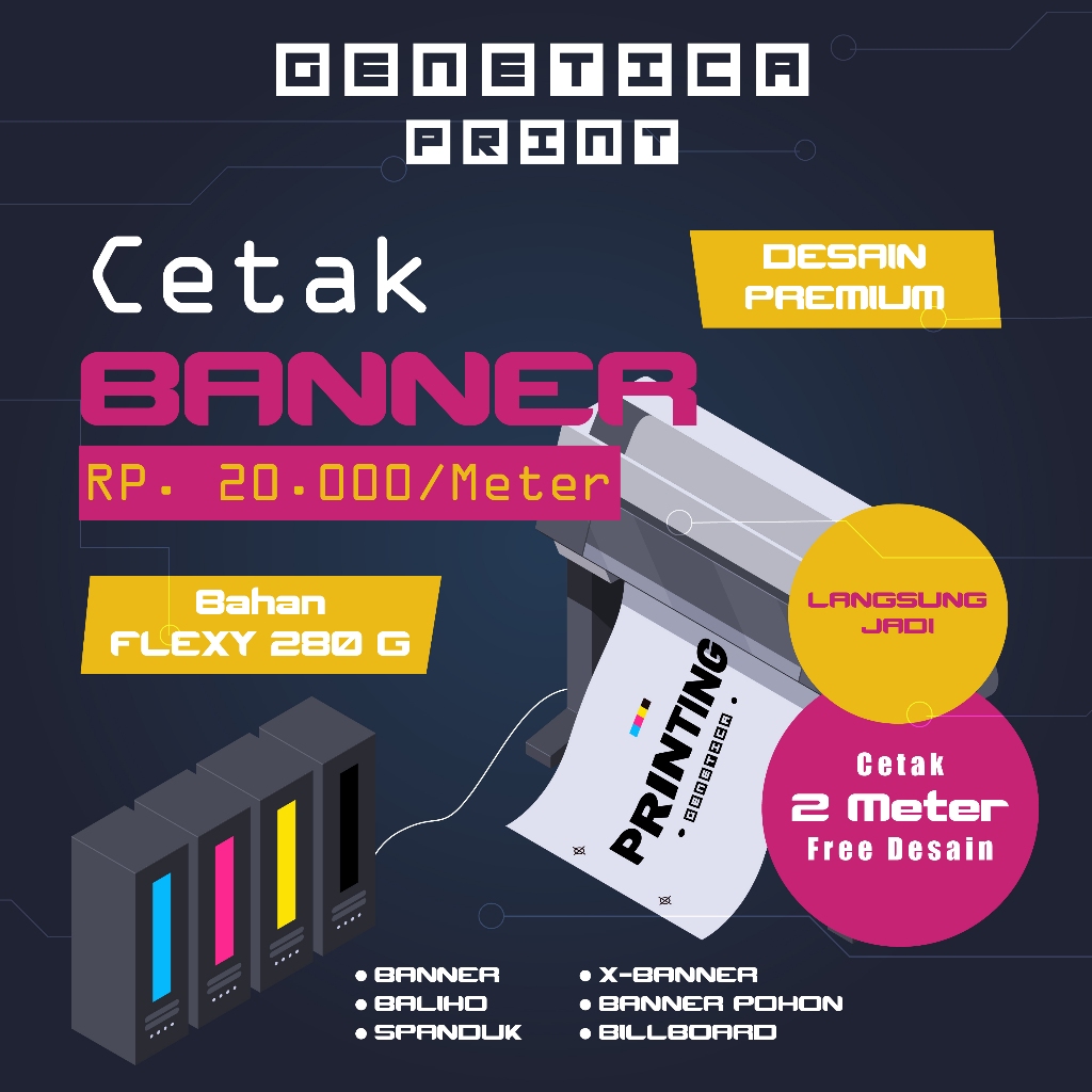 Jual [GRATIS DESAIN PREEMIUM] Cetak Spanduk/Banner Dan Sejenisnya. Bahan Flexy 280 GSM | Shopee ...