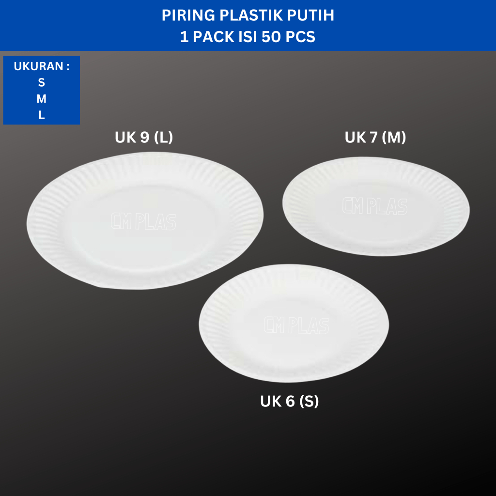 Jual Piring Plastik Pesta Makan Kue Sekali Pakai Disposable Ukuran S M ...