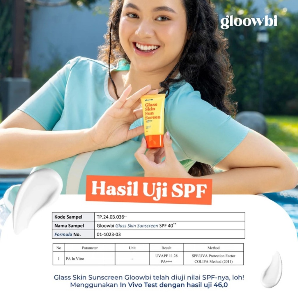Jual GLOOWBI Sunscreen Wajah Glass Skin Sunscreen SPF40 PA+++ Official | Shopee Indonesia